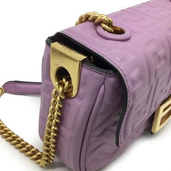 Fendi | Bags | Fendi Baguette Chain Shoulder Bag Leather Purple | Poshmark